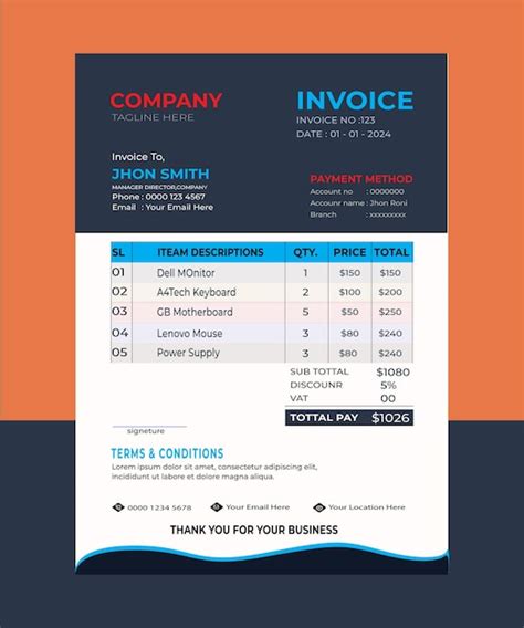 Premium Vector Bill Design Invoice Layout Vector Template Sale Payment Business Paper Service