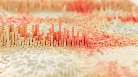 Premium Photo Abstract Landscape Made Of Tiny Cubes