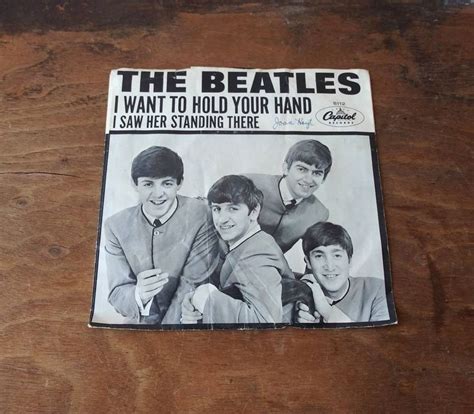 Vintage 45 Record The Beatles I Want To Hold Your Hand Bw I Saw Her