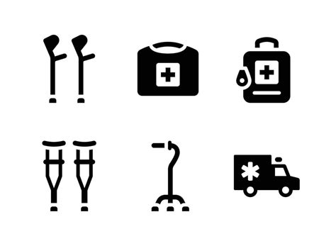 Simple Set Of Medical Equipment Vector Solid Icons 37386430 Vector Art