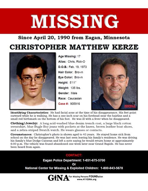 Missing Christopher Matthew Kerze