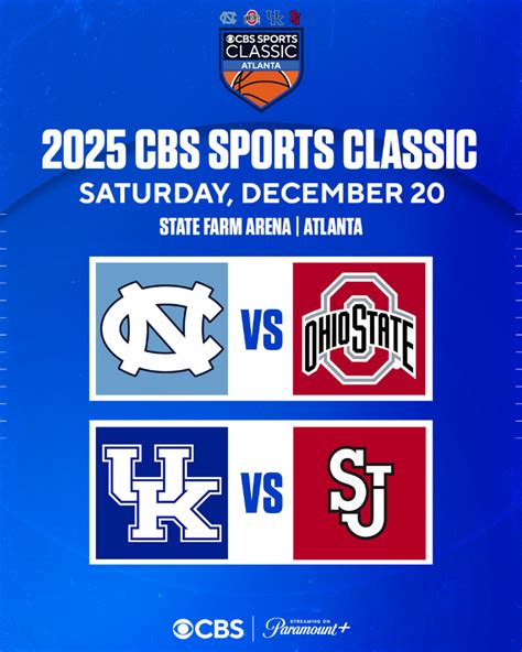 Paramount Press Express 2025 Cbs Sports Classic Matchups Announced