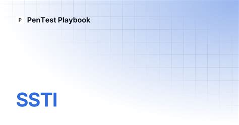 Ssti Pentest Playbook