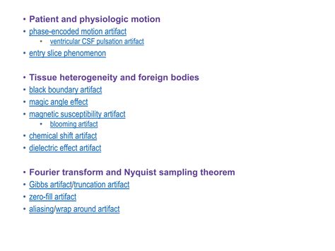 Mri Artifacts Introduction Classification Types Ppt