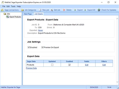 sage 50 exporter export sage data to web database spreadsheets csv