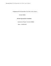 Assignment 1B 601 Docx Running Head 1B Ed Specialist CAL TPA Cycle