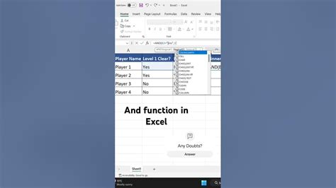Master The And Function In Excel In 60 Seconds 💡exceltips Excel