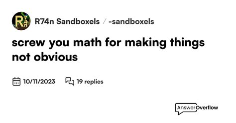 Screw You Math For Making Things Not Obvious 🚨 R74n Sandboxels