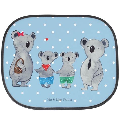 Sonnenschutz Koala Familie Zwei Blau Pastell Geschenk Sonnenschutz
