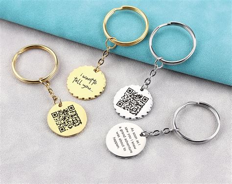 Personalized QR Code Keychain Soundwave Keychain QR Code Voice Recording Keychain Your Voice