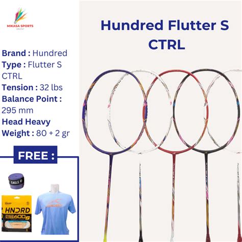 Jual Raket Badminton HUNDRED FLUTTER S CTRL Original HNDRD FLUTTER CONTROL Shopee Indonesia