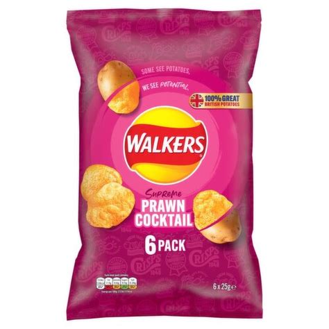 Walkers Prawn Cocktail Crisps 6 Pack 150 G Storefront En