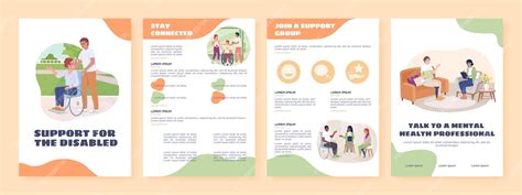 Premium Vector Support For Disabled Flat Vector Brochure Template
