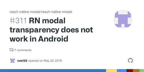 rn modal transparency does not work in android · issue 311 · react