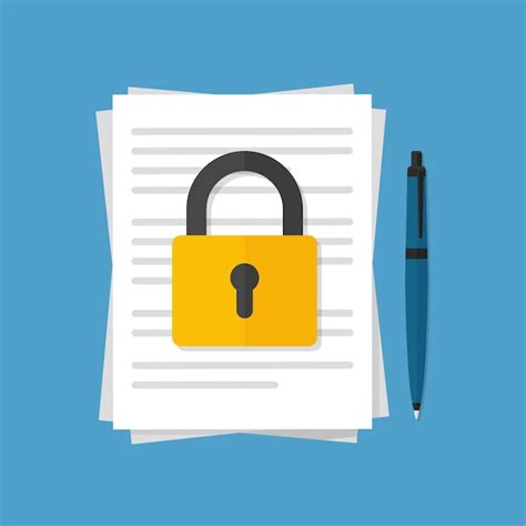 Premium Vector Documents Under Lock And Key Files With Padlock Protection