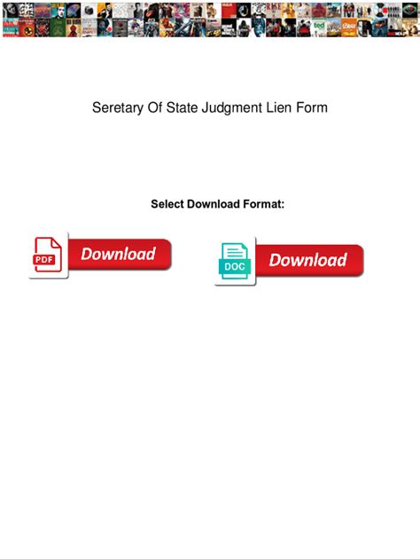 Fillable Online Seretary Of State Judgment Lien Form Seretary Of State