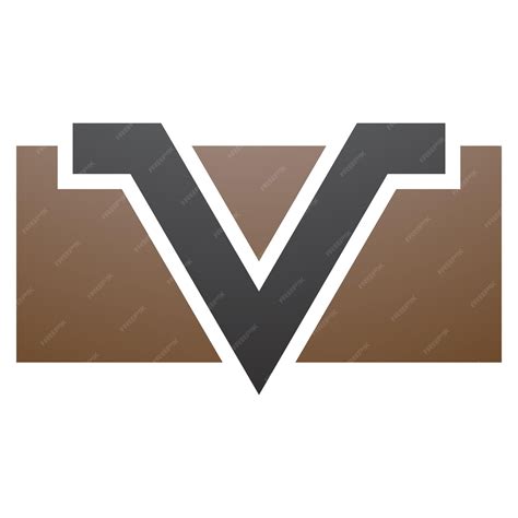 Premium Vector Brown And Black Rectangle Shaped Letter V Icon