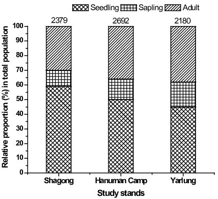 Population Structure Of Tree Species In The Three Study Stands Download Scientific Diagram