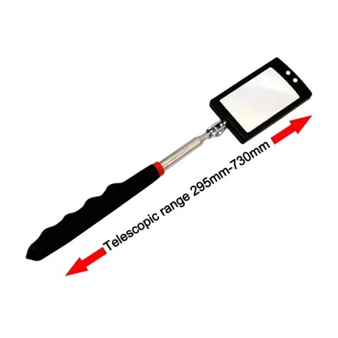 Universal Retractable Under Vehicle Inspection Mirror 360° Chassis Reflector With Led Light