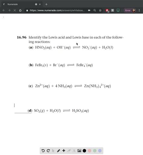 SOLVED Identify The Lewis Acid And Lewis Base In Each Of The Following
