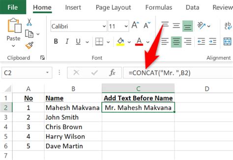 how to add text to a cell with a formula in excel