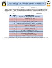 Comprehensive AP Biology Exam Review Notebook Guide Course Hero