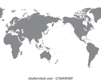 Monochrome World Map Silhouette Stock Vector Royalty Free 1736939309
