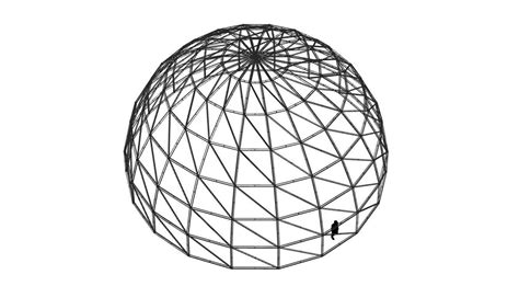 Dome Wire Frame Structure With Diagonal Reinforcement V2 3d Model