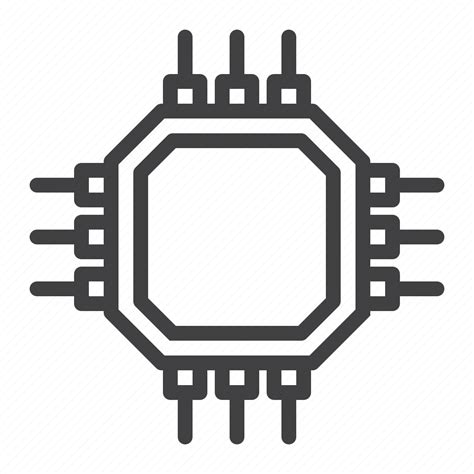 computer chip microprocessor microchip icon download on iconfinder
