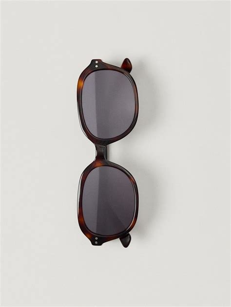 Gafas De Sol Ovalada Efecto Carey · Marrón · Accesorios Massimo Dutti