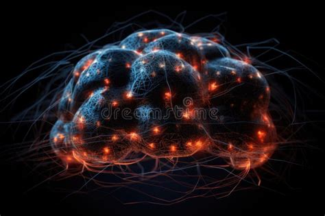 Brain With Network Of Neurons Firing And Transmitting Information