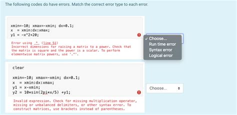 Solved Match The Following Statements To The Right Type Of
