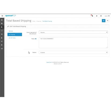 Opencart Total Based Shipping