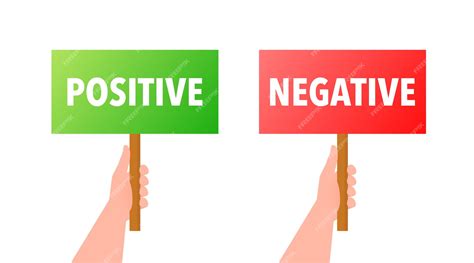 Premium Vector Hands Holding Posters Positive And Negative Sign Good