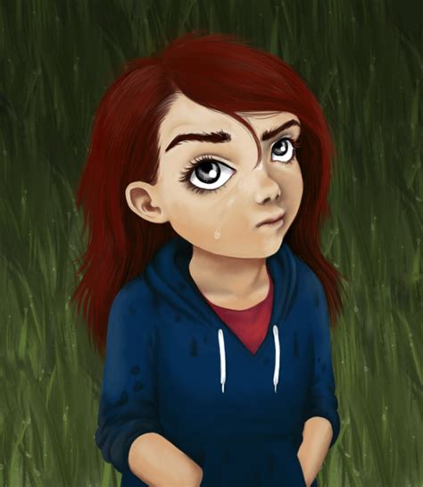 Иллюстрация Рыжая девочка в стиле 2d