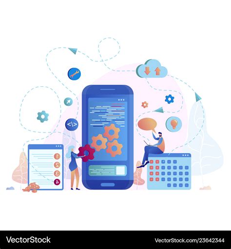 Mobile App Development Workflow Royalty Free Vector Image