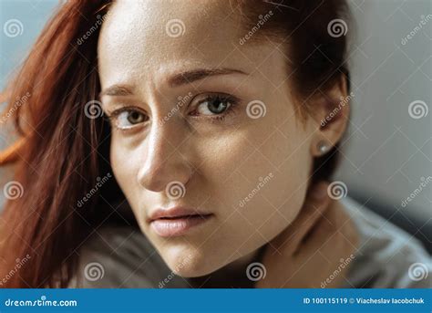 Portrait Of An Unhappy Young Woman Stock Image Image Of Emotional