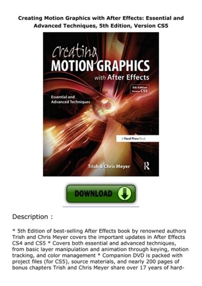Pdf Download Creating Motion Graphics With After Effects Essential