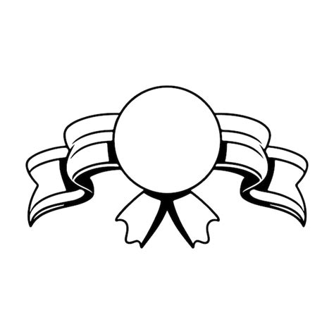 Premium Vector Round Badge With Ribbons Design