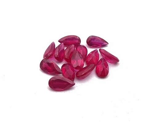 Ct Natural Red Ruby Pear Cut Loose Gemstone Size X X Mm At Rs Carat In Jaipur