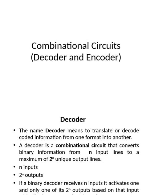 5 combinational circuits encoder n decoder pdf electronic design
