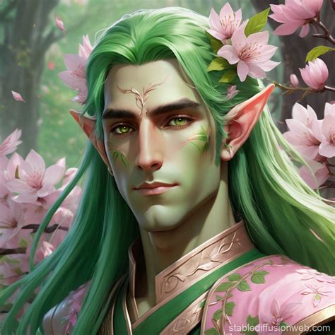 Eladrin Spring Warrior With Sakura Theme Stable Diffusion Online