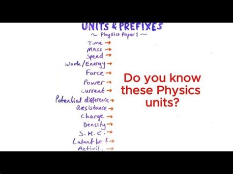 Essential Physics Units Prefixes To Memorize GCSE Paper YouTube
