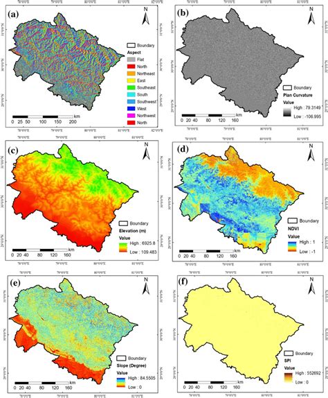 Maps Of Flash Flood Conditioning Factors A Aspect Map B Plan Download Scientific Diagram