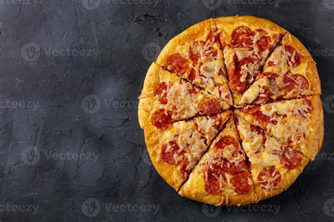 Tasty Hot Homemade Pepperoni Pizza Traditional Classic Pizza With