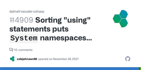 Sorting Using Statements Puts System Namespaces First Issue 4909