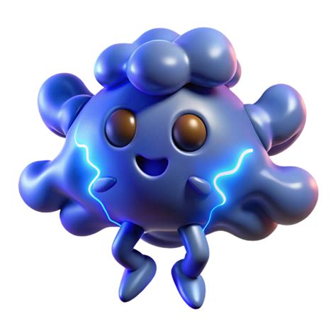 3d Render Of Cute Blue Blob Character 56767147 Png