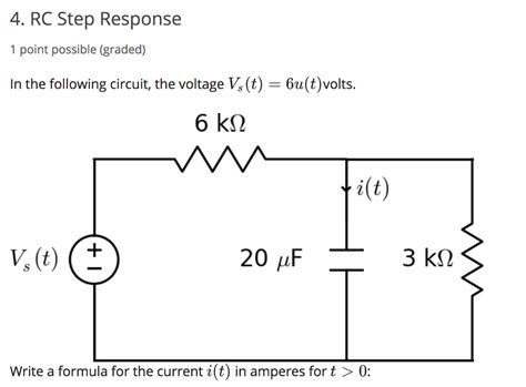 Solved 6 Rc Circuit With Switch 1 Point Possible Graded