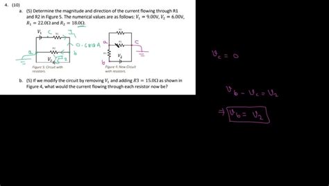 Solved 10 5 Determine The Magnitude And Direction Of The Current