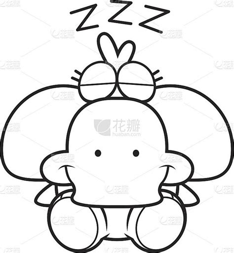 卡通小鸭子打盹